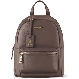 Rucksack LAZAROTTI "Bologna Leather City Rucksack Leder 27 cm", Damen, camel, Leder, Rucks&auml;cke Rucksack