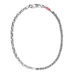 Kette ohne Anh&auml;nger Diesel "Schmuck Geschenk Edelstahl Halsschmuck Halskette Diesel Font", edelstahlfarben, rot, Halsketten, Damen, Edelstahl, L: 50 B: 8mm, gl&auml;nzend, Emaille, B:8mm