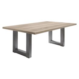 M&auml;usbacher Esstisch M&Auml;USBACHER "Mister", braun (tischplatte: eichefarben s&auml;gerau), B:200cm H:75cm T:100cm, Tische, Esstisch, Gestell in U-Form
