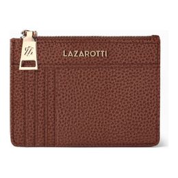 Kartenetui LAZAROTTI "Bologna Leather Schl&uuml;sseletui Cardholder Leder 11,5 cm mit Air", Damen, blau, Leder, Kleinlederwaren