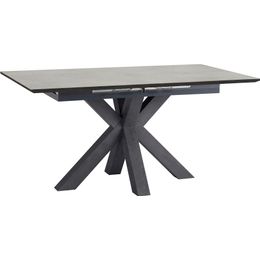 M&auml;usbacher Esstisch M&Auml;USBACHER "Luzern", schwarz (schwarzstahlfarben, keramikfarben hell), B:160cm H:78cm T:90cm, Tische, Esstisch, Breite 160 cm mit Auszugsfunktion