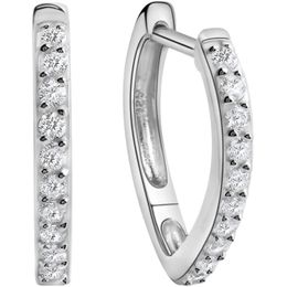 Paar Creolen Firetti "Schmuck Geschenk Silber 925 Ohrschmuck Ohrringe", silber (silberfarben, kristallwei&szlig;, kristallwei&szlig;), Ohrringe, Damen, Silber 925 (Sterlingsilber), mit Zirkonia (synth.)