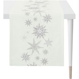 Tischl&auml;ufer Apelt "5843", bunt (silberfarben, wei&szlig;), B:46cm L:135cm, Polyacryl, Polyester, Viskose, Tischdecken
