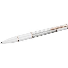 Drehkugelschreiber Swarovski "Schreibger&auml;t Geschenk CRYSTALLINE", wei&szlig; (ros&eacute;goldfarben, wei&szlig;, kristallwei&szlig;), Stifte, Kunststoff, Metall, mit Swarovski Kristallen
