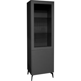 M&auml;usbacher Standvitrine M&Auml;USBACHER "Imola", grau (anthrazit matt lack), B:61cm H:194cm T:42cm, Schr&auml;nke, Standvitrine, M&auml;usbacher Vitrine mit Glas- und Holzt&uuml;r