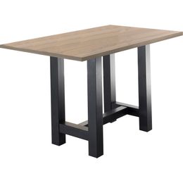 M&auml;usbacher Bartisch M&Auml;USBACHER, schwarz (schwarzstahl, eichefarben s&auml;gerau, schwarzstahl), B:160cm H:105cm T:70cm, Tische, Bartisch, Gestell in U-Form (Breite 120, 140 oder 160 cm)