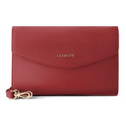 Clutch LAZAROTTI "Bologna Leather Clutch Umh&auml;ngetasche Leder 23 cm", Damen, rot, Leder, Taschen