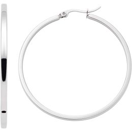 Paar Creolen Leonardo "Ohrringe Marli", silber (edelstahlfarben), Ohrringe, Damen, 55mm, Edelstahl