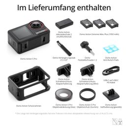 DJI Camcorder "Osmo Action 5 Pro Advanced Combo", schwarz, B:4,42cm H:3,28cm T:7,05cm, Camcorder
