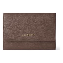 Geldb&ouml;rse LAZAROTTI "Bologna Leather XL Geldb&ouml;rse mit Zip-Around Fach Leder 14 cm", Damen, braun, Leder, Kleinlederwaren