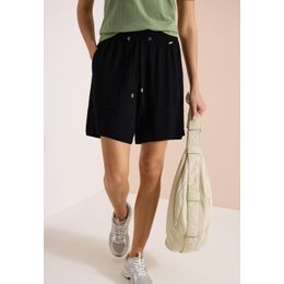 Shorts Cecil, Damen, Gr. M (40), schwarz, Stoff, 100% Viskose, unifarben, loose fit kurz, Hosen Shorts, satinierte Viskose