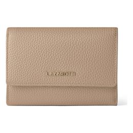 Geldb&ouml;rse LAZAROTTI "Bologna Leather XL Geldb&ouml;rse mit Zip-Around Fach Leder 14 cm", Damen, beige, Leder, Kleinlederwaren