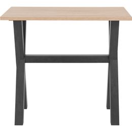 M&auml;usbacher Bartisch M&Auml;USBACHER, schwarz (schwarzstahl, eichefarben s&auml;gerau, schwarzstahl), B:140cm H:105cm T:70cm, Tische, Bartisch, Gestell in X-Form (Breite 120, 140 oder 160 cm)