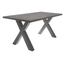 M&auml;usbacher Esstisch M&Auml;USBACHER "Mister", grau (tischplatte: graphitfarben), B:160cm H:75cm T:90cm, Tische, Rechteckiger Esstisch Holz-Esstische, Gestell in X-Form