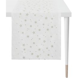 Tischl&auml;ufer Apelt "9600 CHRISTMAS ELEGANCE, Weihnachtsdeko, Weihnachten", beige (natur, goldfarben), B:46cm L:135cm, Polyester, Viskose, Tischdecken, Lurex-Jacquardgewebe