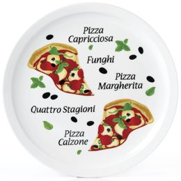 Pizzateller Van Well "Margherita", bunt, B:31,3cm H:8,5cm T:30,8cm &Oslash;:30cm, Porzellan, Speiseteller, Teller Set, Porzellan, sp&uuml;lmaschinen- und mikrowellengeeignet, &Oslash; 30 cm