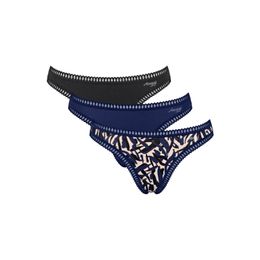 String Sloggi "String GO Crush String C3P 3er Pack", Damen, Gr. XS, blau, Obermaterial: 95% Baumwolle CO. 5% Elasthan EL., Unterhosen String