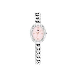 Quarzuhr Tommy Hilfiger "Demi Oval", silberfarben, rosa, Armbanduhren, Damen, Quarzuhr, Armbanduhr, Damenuhr, Edelstahlarmband, analog