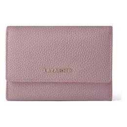 Geldb&ouml;rse LAZAROTTI "Bologna Leather XL Geldb&ouml;rse mit Zip-Around Fach Leder 14 cm", Damen, rosa, Leder, Kleinlederwaren