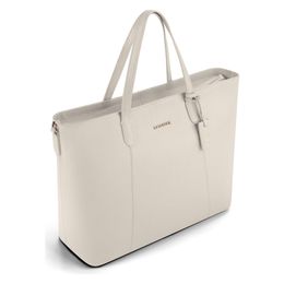 Shopper LAZAROTTI "Bologna Leather Shopper Crossbody Tasche Leder 31 cm", Damen, beige, Leder, Taschen Shopper
