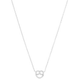 Kette mit Anh&auml;nger Amor "Breze, Trachtenschmuck, Volksfest", silber (silberfarben, kristallwei&szlig;), Halsketten, Damen, Silber 925 (Sterlingsilber), L: 45, mit Zirkonia (synth.)