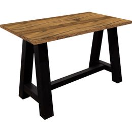 M&auml;usbacher Bartisch M&Auml;USBACHER, schwarz (schwarzstahl, plankeneichefarben, schwarzstahl), B:160cm H:105cm T:70cm, Tische, Bartisch, Gestell in A-Form (Breite 120, 140 oder 160 cm)