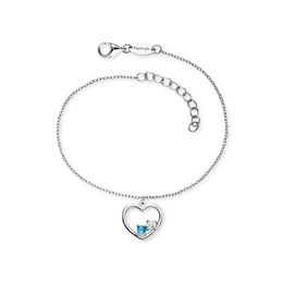 Armband Engelsrufer "Yin Yang Herz", blau (silberfarben, kristallwei&szlig;, blau, kristallwei&szlig;, blau), Armb&auml;nder, Damen, 20cm, Silber 925 (Sterlingsilber), Armband, Made in Germany - mit Zirkonia (synth.)
