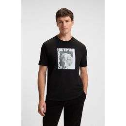 T-Shirt BOSS Orange "Te lupo", Herren, Gr. S, schwarz001, Single Jersey, Obermaterial: 100% Baumwolle, unifarben, regular fit normal, Rundhals, Shirts T-Shirt, runder Ausschnitt, regular fit, Fotodruck