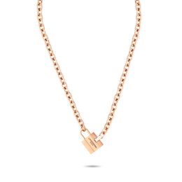 Kette mit Anh&auml;nger Liebeskind Berlin "Schmuck Geschenk Edelstahl Halskette The Love Bond", rosa (ros&eacute;goldfarben), Halsketten, Damen, Edelstahl, L: 45 B: 5mm, B:5mm