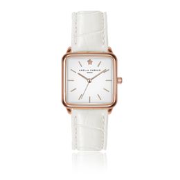 Quarzuhr AMELIA PARKER "AD7-S108R", rosa (wei&szlig; croco), Armbanduhren, Damen, Quarzuhr