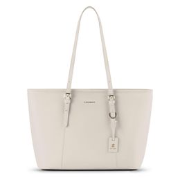 Shopper LAZAROTTI "Bologna Leather XL Shopper Tasche Leder 35 cm", Damen, beige, Leder, Taschen Shopper