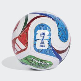 Fu&szlig;ball adidas Performance "WC LGE J350" Gr. 5, wei&szlig;, royal blau, solar blau, power rot, B&auml;lle, Kinder, 5, 0,4 g, Thermoplastisches Polyurethan (TPU), WM, B:22,3cm H:17,3cm T:22cm
