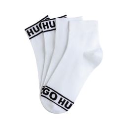 Freizeitsocken HUGO UNDERWEAR "2P SH LOGO CC W", Damen, Gr. 39-42, wei&szlig;, Baumwollmischung, kontrastfarbene Details, unifarben, elastisch, Socken, mit Logobund