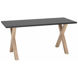 M&auml;usbacher Schreibtisch M&Auml;USBACHER "Mio", braun (eichefarben, graphit), B:160cm H:75cm T:70cm, Tische, Schreibtisch