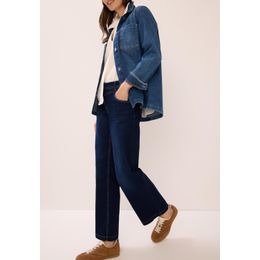 7/8-Jeans Cecil "Style CE_Neele", Damen, Gr. 29, L&auml;nge 32, dunkelblau wash, Denim/Jeans, Obermaterial: 76% Baumwolle, 22% Polyester, 2% Elasthan. Futter: 52% Polyester, 48% Baumwolle, loose fit kn&ouml;chelfrei, Jeans, Loose Fit mit modischen Wide Legs
