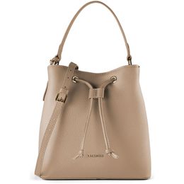 Beuteltasche LAZAROTTI "Bologna Leather Crossbody Beuteltasche Leder 25 cm", Damen, camel, Leder, Taschen Beuteltasche