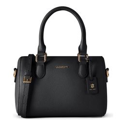 Henkeltasche LAZAROTTI "Bologna Leather Bowling-Bag Handtasche Crossbody Leder 26 cm", Damen, schwarz, Leder, Taschen