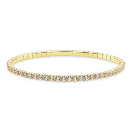 Silberarmband Firetti "Schmuck Geschenk Flexibles Silberarmband mit Zirkonia", gold (gelbgoldfarben, kristallwei&szlig;, kristallwei&szlig;), Armb&auml;nder, Damen, 19cm, Silber 925 (Sterlingsilber), Silberarmband, mit Zirkonia (synth.)