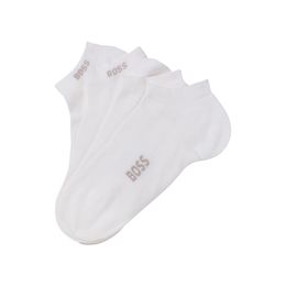 Socken BOSS "2P AS Logo Bamboo", Damen, Gr. 43-46, wei&szlig;, Baumwollmischung, unifarben, elastisch, Socken Socken, mit doppelten Logoschriftzug