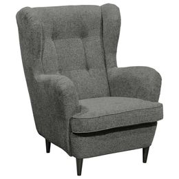 CARRYHOME Ohrensessel, Grau, Holz, Buche, massiv, 78x102x98 cm, Wohnzimmer, Sessel, Ohrensessel