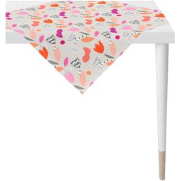 Mitteldecke Apelt "3807", pink (pink, grau), B:85cm L:85cm, Baumwolle, Polyester, Tischdecken, Mitteldecke