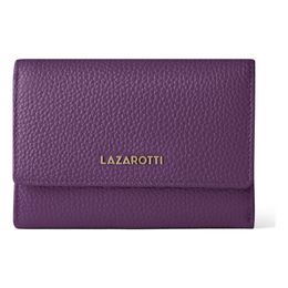 Geldb&ouml;rse LAZAROTTI "Bologna Leather XL Geldb&ouml;rse mit Zip-Around Fach Leder 14 cm", Damen, lila, Leder, Kleinlederwaren