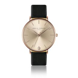 Quarzuhr AMELIA PARKER "AA2-S028R", schwarz, Armbanduhren, Damen, Quarzuhr