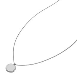 Kette mit Anh&auml;nger Fossil "Schmuck Geschenk Edelstahl Halskette Kreis Scheibe Ellis", edelstahlfarben, Halsketten, Damen, Edelstahl, L: 45,5 B: 1mm, B:1mm