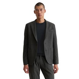 Marc O'Polo Sakko MARC O'POLO "aus hochwertigem Tech Flannel", Herren, Gr. 50, dunkelgrau melange, Obermaterial: 34% Schurwolle, 31% Viskose, 31% Polyester, 4% Elasthan. Futter: 55% Polyester, 45% Viskose, unifarben, Sakkos Sakko