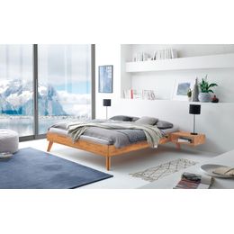 Holzbett Hasena "Calvari", beige (kernbuche natur, ge&ouml;lt), B:96cm H:36cm L:205cm, Kernbuche massiv, Betten, Massivholzbett, mit einer Fu&szlig;h&ouml;he von 20 cm