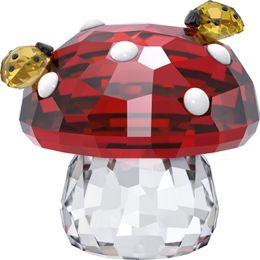 Dekofigur Swarovski "Kristallfigur Sammelfigur Idyllia Pilz und Marienk&auml;fer", bunt (rot, kristallfarben, wei&szlig;, braun, schwarz), Dekofiguren, B/H/T: 3,48cm x 3,56cm x 3,73cm, Swarovski Kristall, Swarovski Kristall, B:3,48cm H:3,56cm T:3,73cm