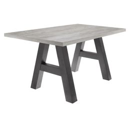 M&auml;usbacher Esstisch M&Auml;USBACHER "Mister", grau (tischplatte: beton, optik), B:140cm H:75cm T:90cm, Tische, Esstisch, Gestell in A-Form