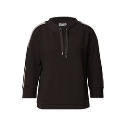Kapuzensweatshirt Street One, Damen, Gr. 34, deep roast braun, Sweatware, Obermaterial: 65% Polyester, 33% Viskose, 2% Elasthan, unifarben mit Farbeinsatz, l&auml;ssig geschnitten h&uuml;ftbedeckend, U-Boot-Ausschnitt, B&uuml;ndchen, Sweatshirts, Ottoman Shirt mit Tape