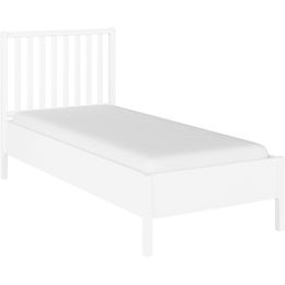 Bettgestell Rauch "Skagen", wei&szlig;, B:98cm H:111cm L:209cm, Betten, Bettgestell, mit Sprossenkopfteil